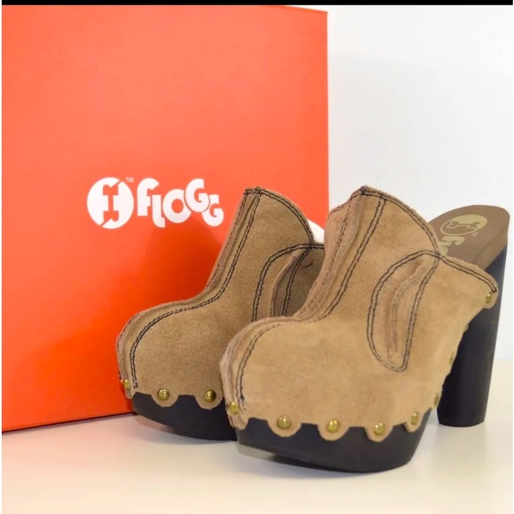 Flogg | Shoes | Diana Highheel Ash Suede Clog | Poshmark